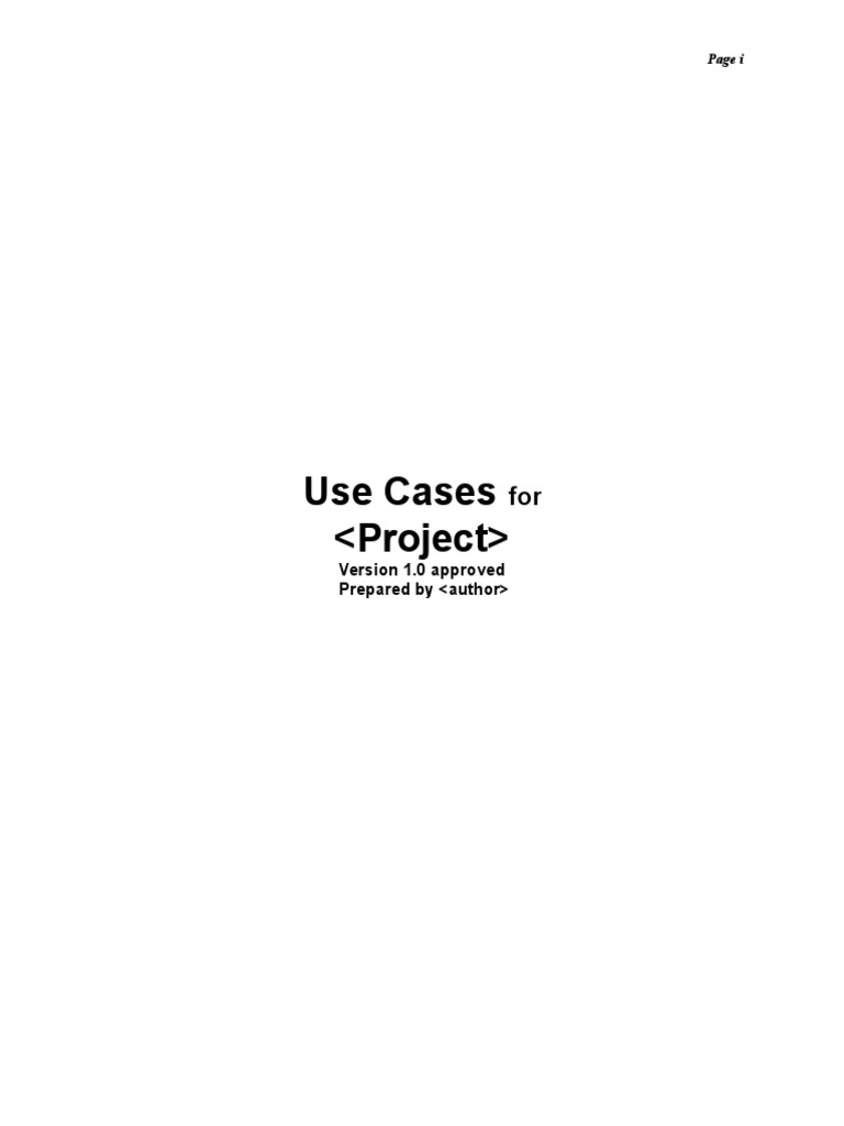 Use Case Template | PDF | Use Case | Computing