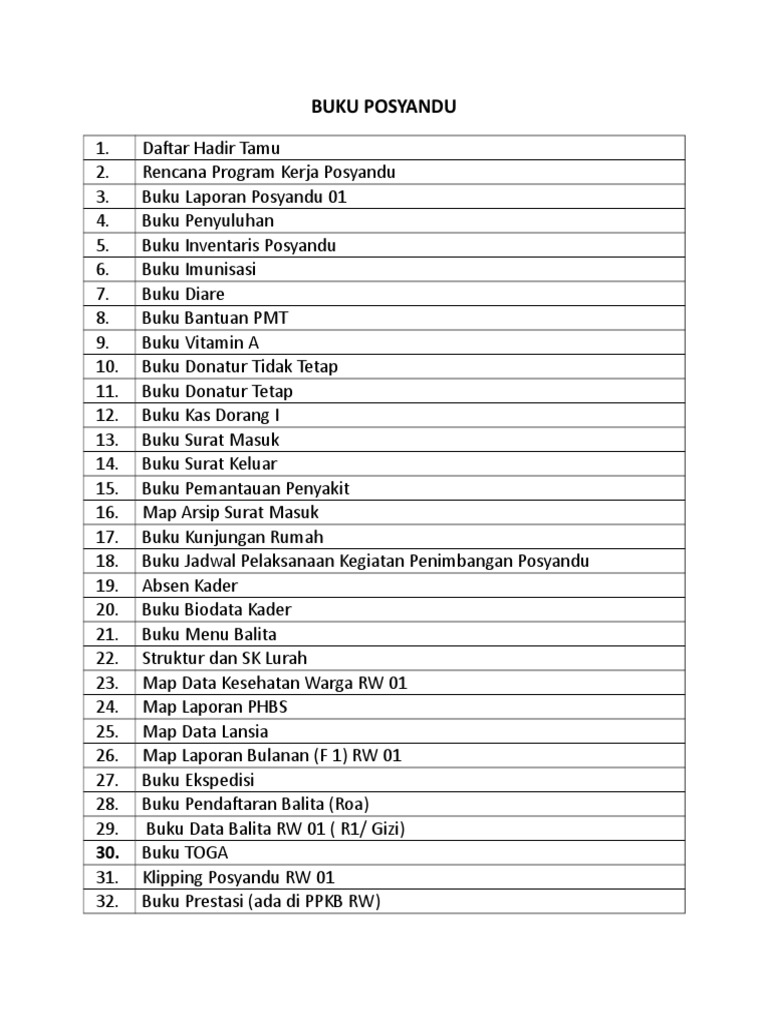 Buku Posyandu Pdf 