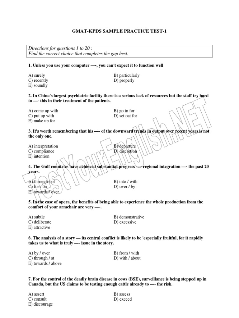GMAT-kpds Sample Practice Test-1 | PDF | Extinction | Mass Production