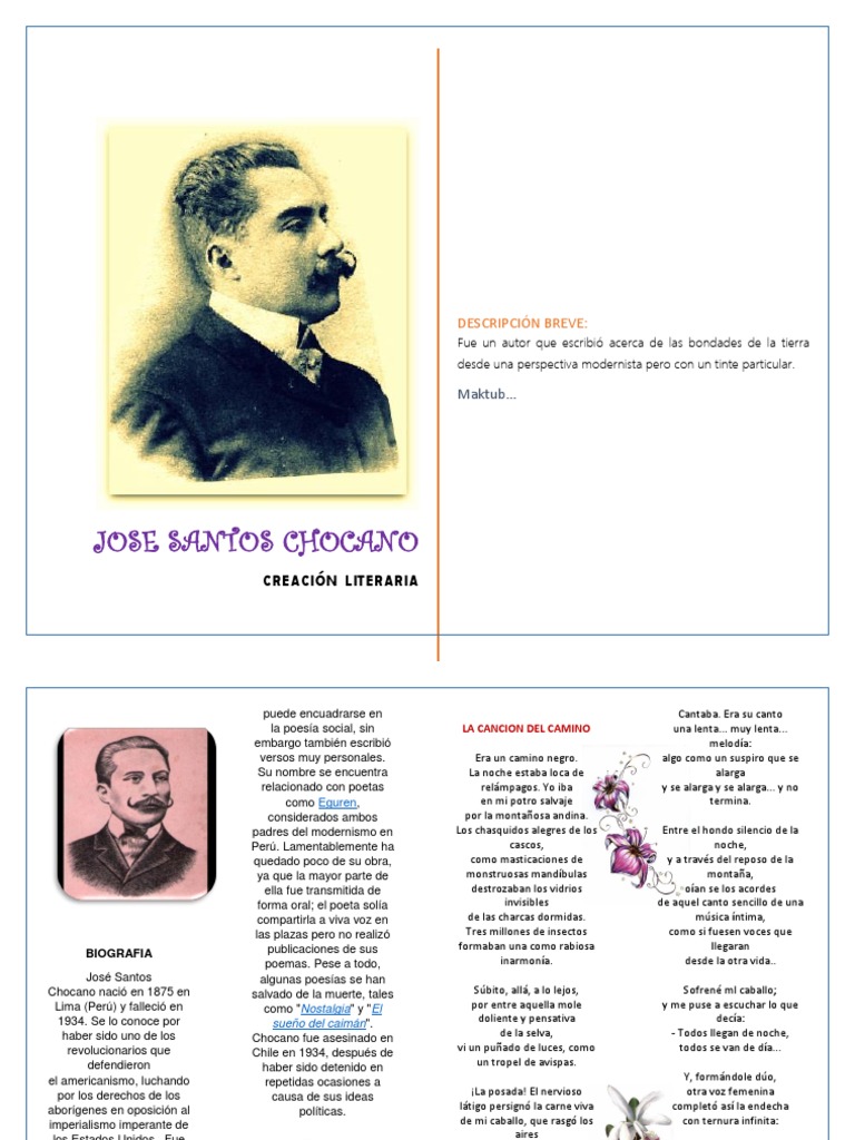 Biografia Jose Santos Chocano | Caballos | Poesía