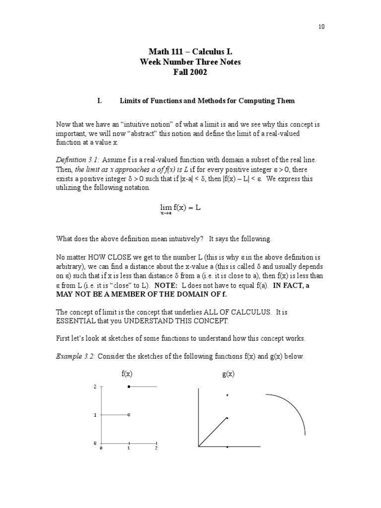 Math 111 Notes Week 303 | PDF | Function (Mathematics) | Teaching ...
