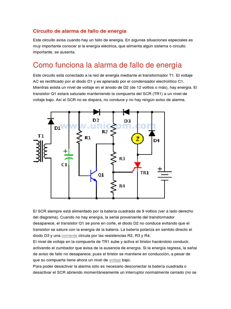 Circuito de Alarma de Fallo de Energia | PDF