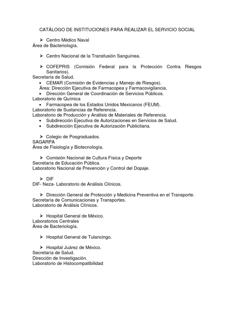 Servicio Social UAM QFB | PDF | Laboratorios | Hospital