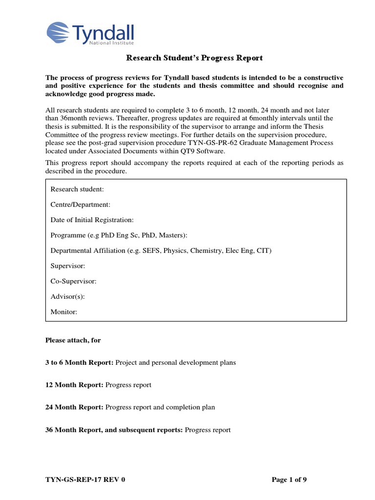 Research Student Progress Report Final | Download Free PDF | Thesis ...