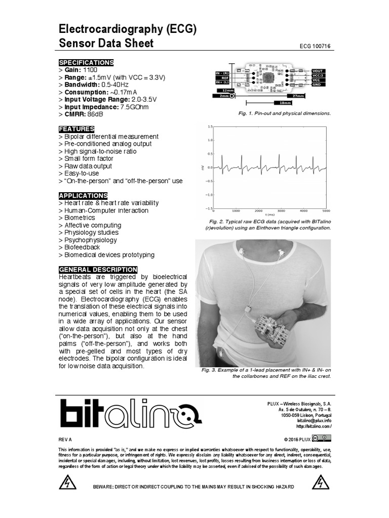 Revolution Ecg Sensor Datasheet | PDF | Electrocardiography ...