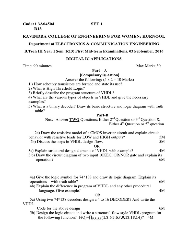 Code: 1 3A04504 Set 1 R13 Ravindra College of Engineering For Women ...