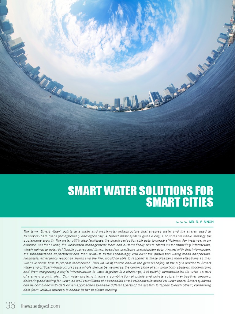 Smart Water Solutions For Smart Cities by R V Singh - Water Digest ...