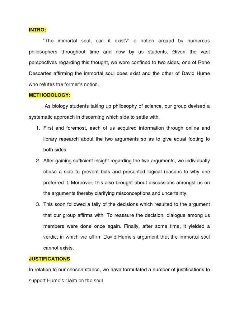 Philo Sci Paper - Grp. 6 | PDF | David Hume | Soul