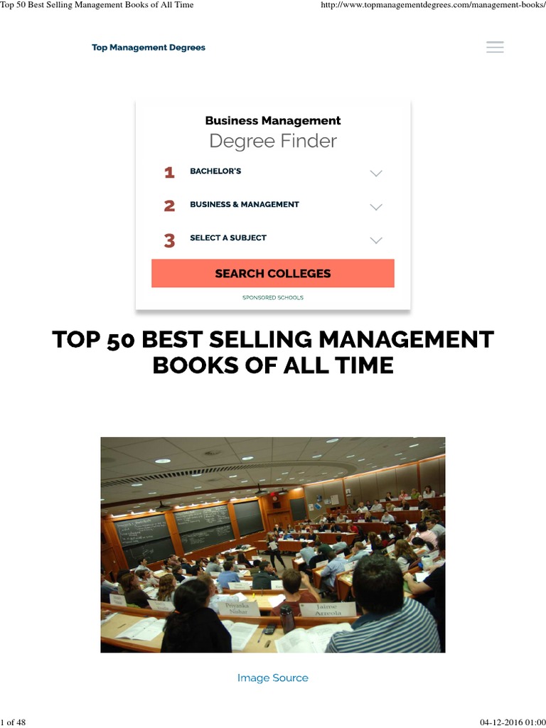 Top 50 Best Selling Management Books of All Time | PDF