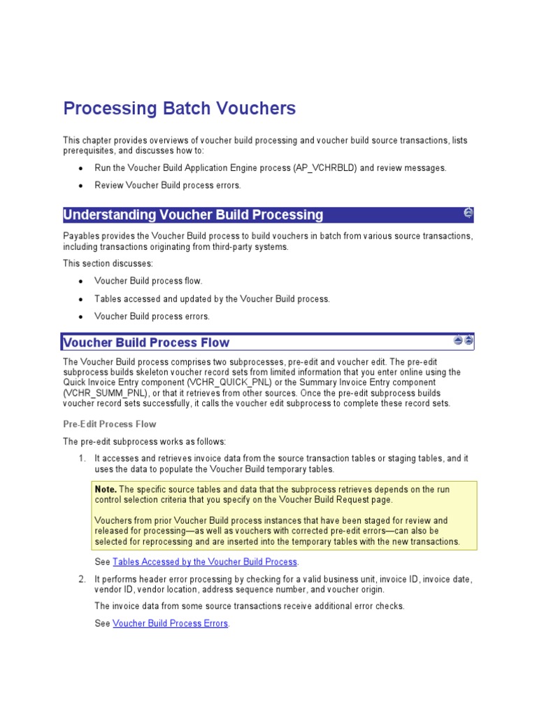 Batch Vouchers Processing Guide | PDF | Voucher | Accounts Payable