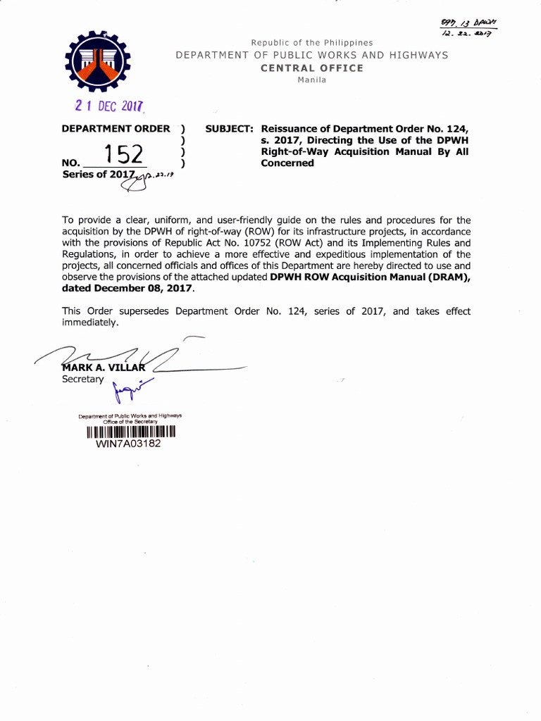 DPWH ROW Acquisition Manual | PDF | Real Estate Appraisal | Public ...