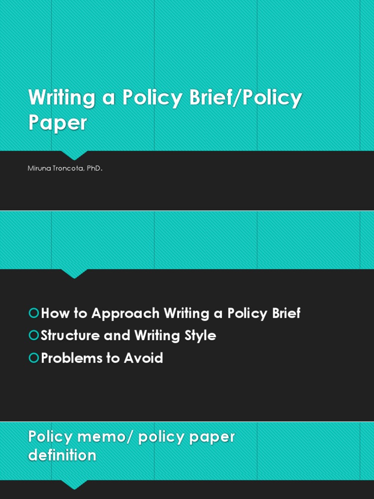 Writing Effective Policy Briefs | PDF | Memorandum | Cost–Benefit Analysis