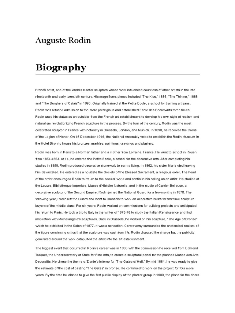 Auguste Rodin | PDF | Sculpture | Arts (General)