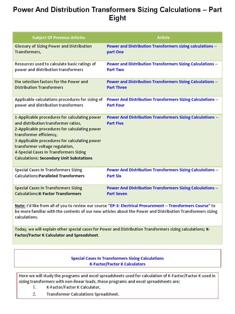 Transformer Sizing Calculations Guide | PDF | Transformer | Amplifier