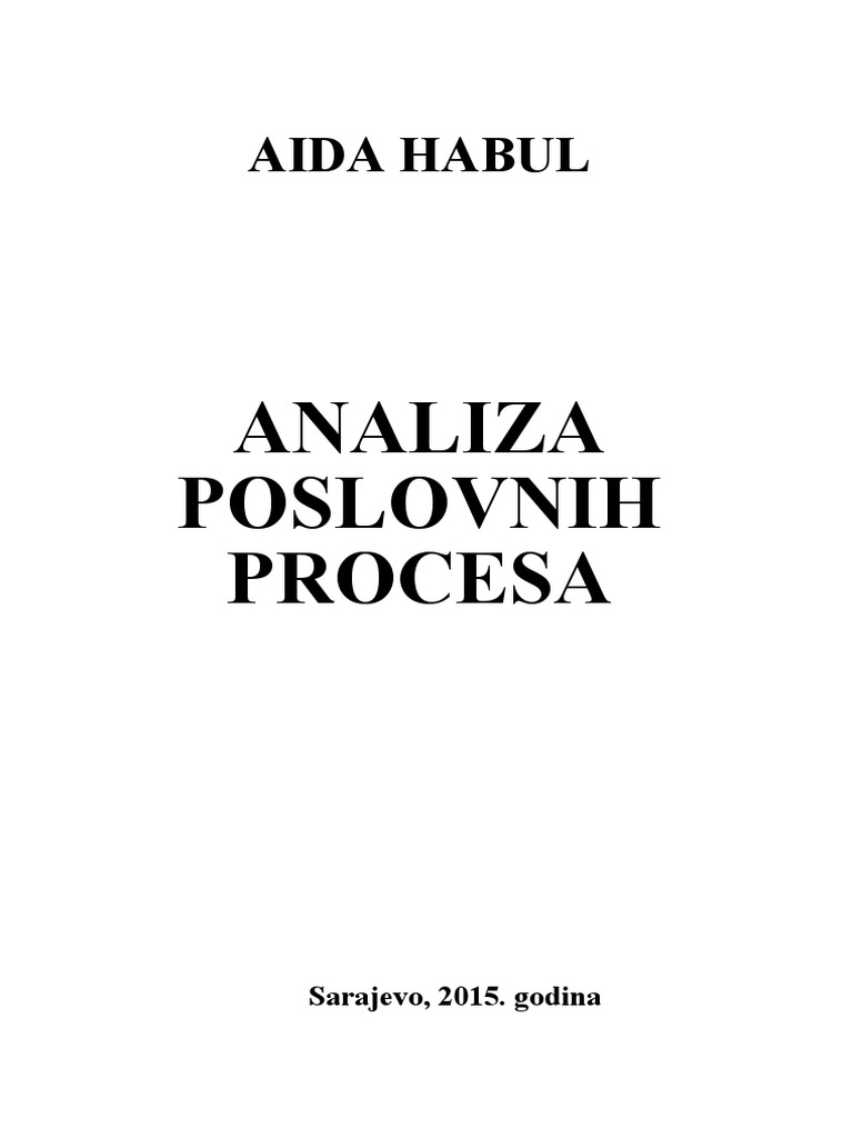 Analiza Poslovnih Procesa - Aida Habul PDF | PDF