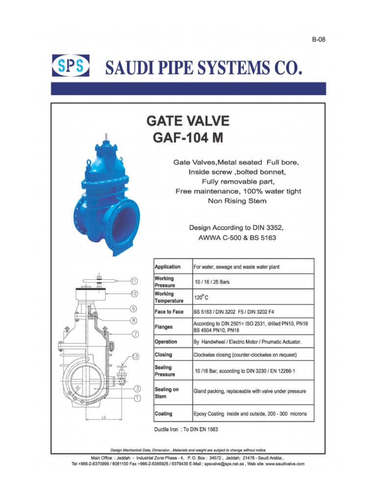 Gate Valve-GAF 104 M | PDF