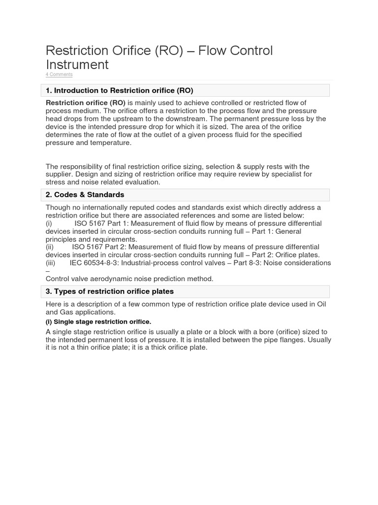 Everything You Need to Know About Restriction Orifice Flow Control ...