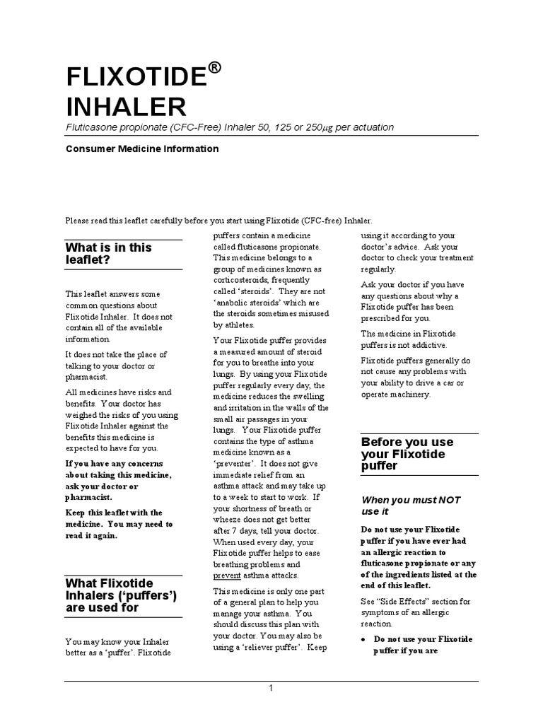 Flix o Tide Inhaler | PDF | Asthma | Dose (Biochemistry)