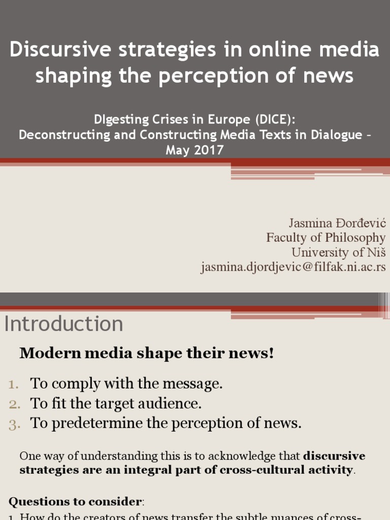 Discursive Strategies in Online Media | PDF | Discourse | News