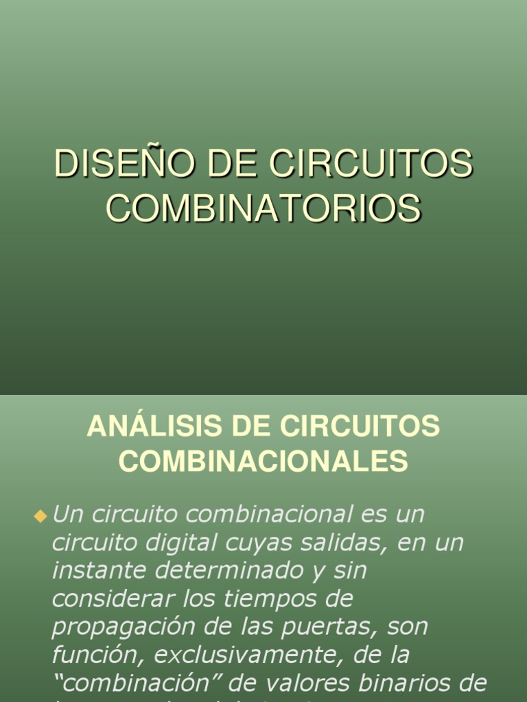 Diseño de Circuitos Combinatorios | PDF | Aritmética | Electrónica digital