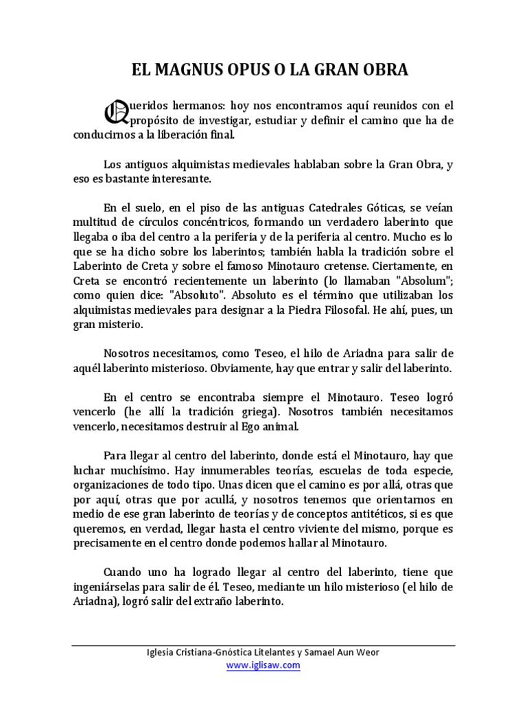 El Magnus Opus o La Gran Obra PDF | PDF | Minotauro | Alquimia