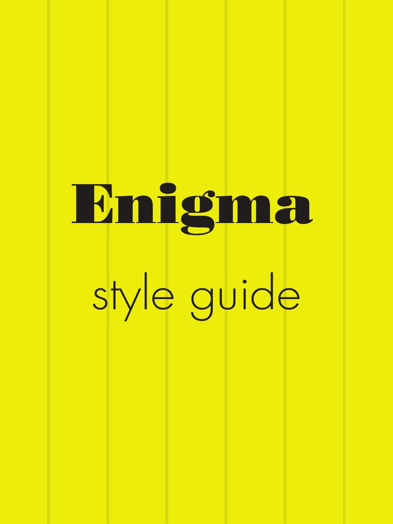 ENIGMA Style Guide | PDF | Text | Writing