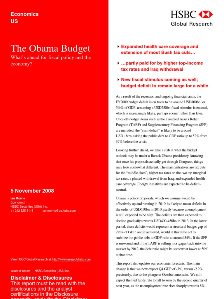 The Obama Budget: What's Ahead For Fiscal Policy and The Economy? | PDF ...