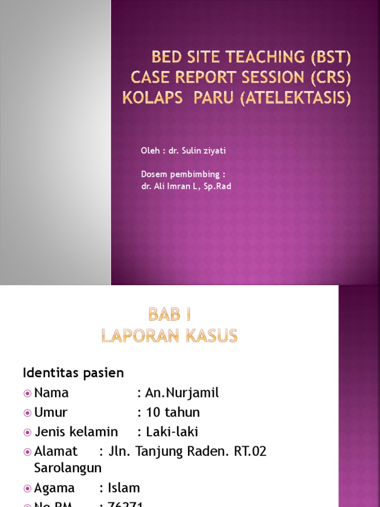 BST CRS Penurunan Kesadaran Et Causa Encephalitis Dan Microcepali, Atelektasis | PDF