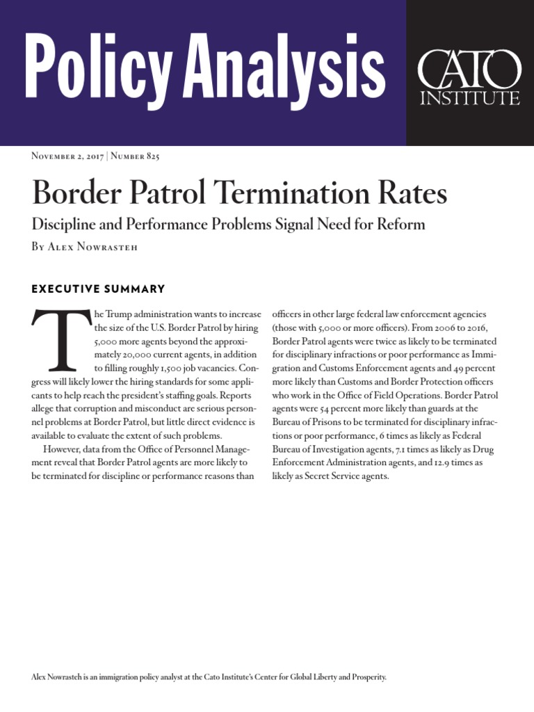 Border Patrol Termination Rates: Discipline and Performance Problems ...