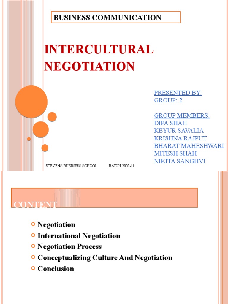 Intercultural Negotiation: Business Communication | PDF | Negotiation ...