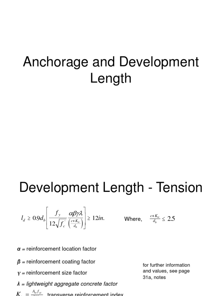 Anchorage and Development Length | PDF | Applied And Interdisciplinary ...