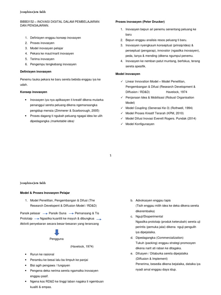 Model Inovasi Digital Dalam Pembelajaran Dan Pengajaran | PDF