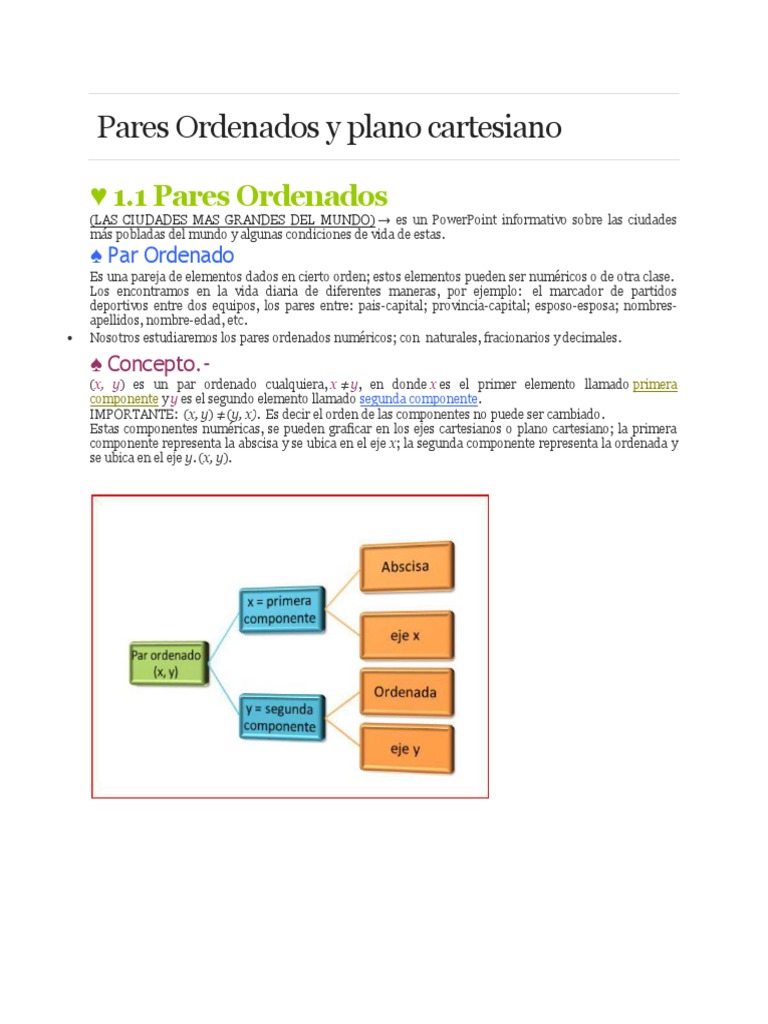 Introducción a Pares Ordenados | PDF | Sistema de coordenadas ...