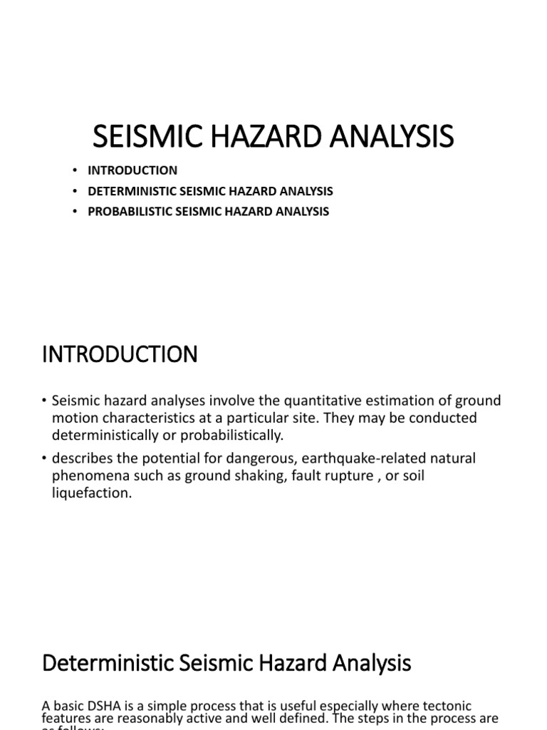 Seismic Hazard Analysis Overview | PDF | Teaching Methods & Materials ...