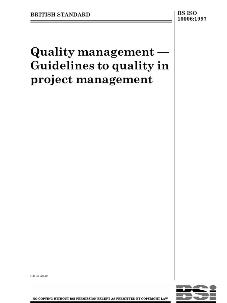ISO 10006 - Project Management | PDF