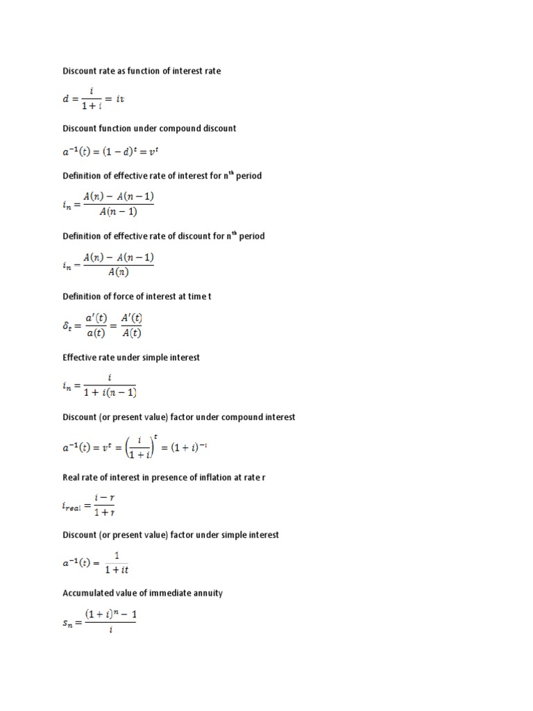 Financial Mathematics formulas | Bond Duration | Interest