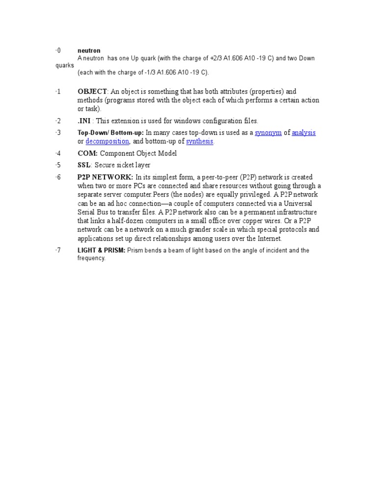 Object: Synonym Analysis Decomposition Synthesis | PDF