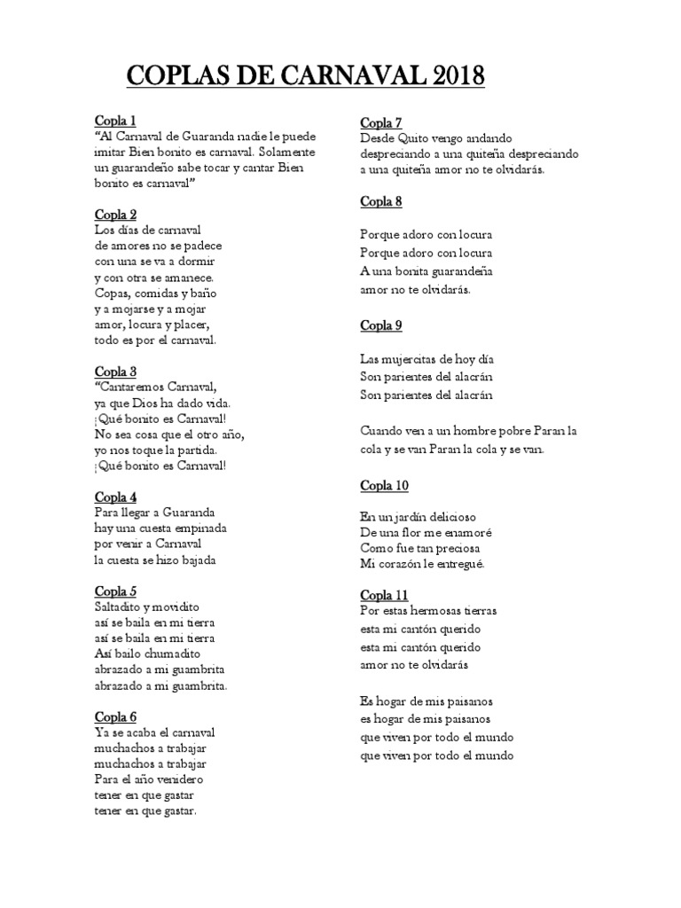 Copla 1 | Carnaval | Amor