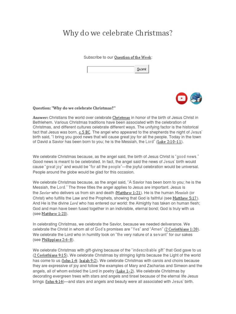 10 Reasons for Celebrating Christmas | PDF | Nativity Of Jesus | Messiah