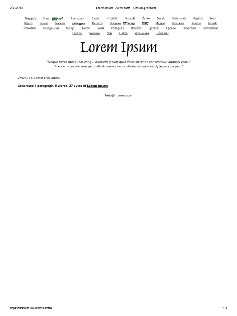 Lorem Ipsum Generator Overview | PDF