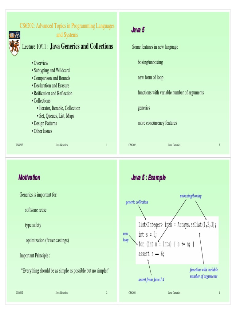 Java Generics and Collections Guide | PDF | Computer Programming | Software Engineering