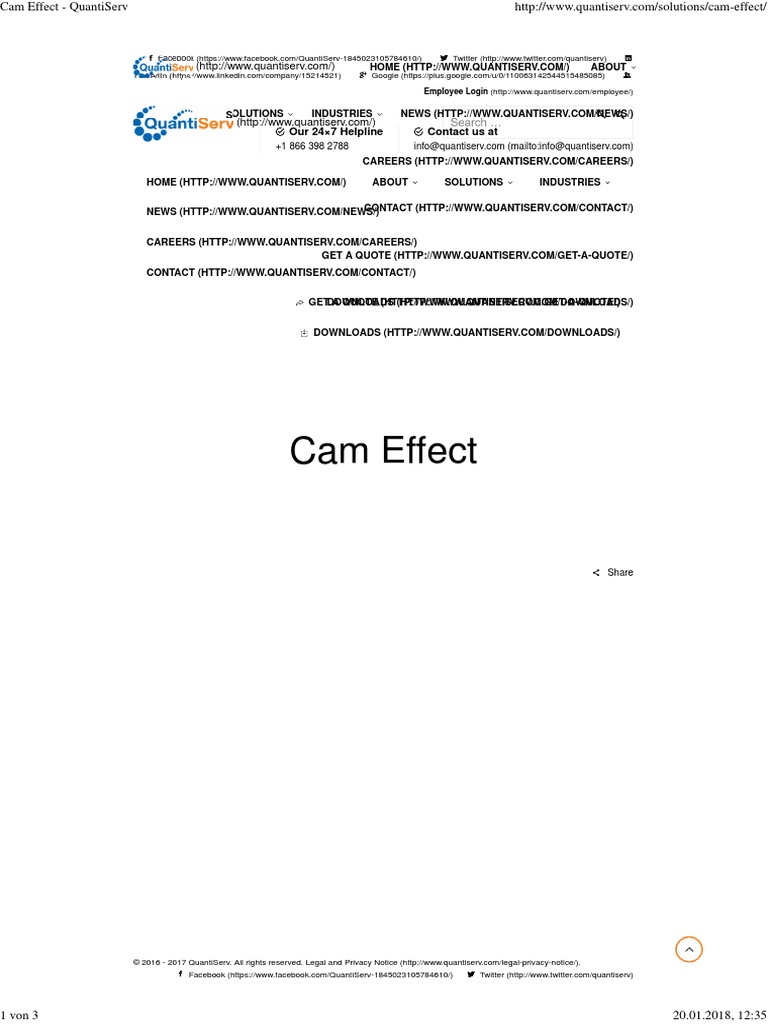 Cam Effect - QuantiServ | PDF | Bearing (Mechanical) | Engines
