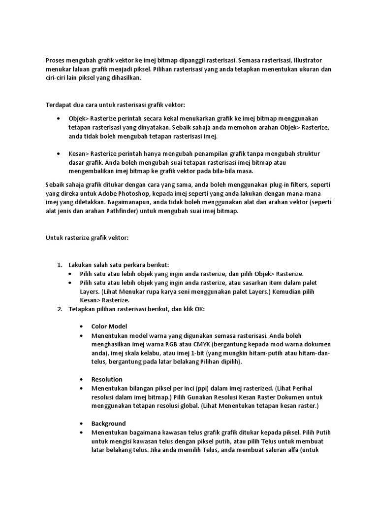 Proses Mengubah Grafik Vektor Ke Imej Bitmap Dipanggil Rasterisasi | PDF