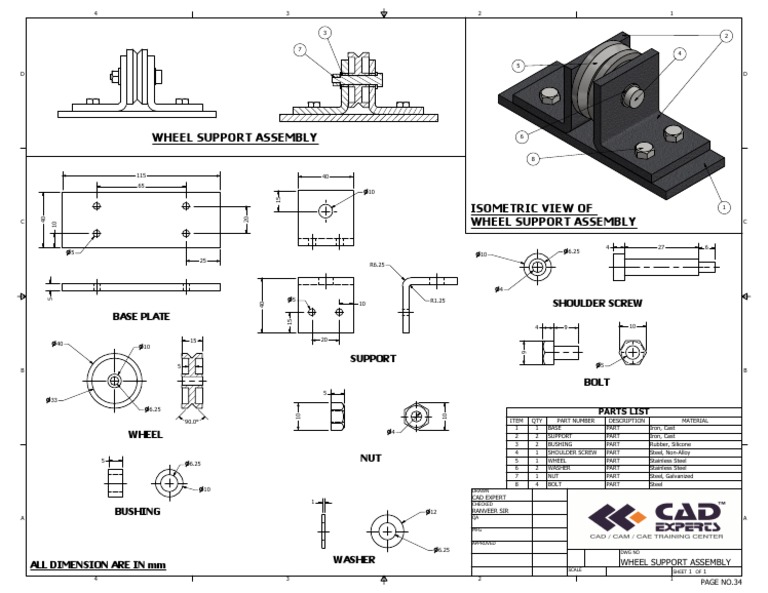 34 - Wheel Support Assembly Final | PDF | Screw | Building Engineering