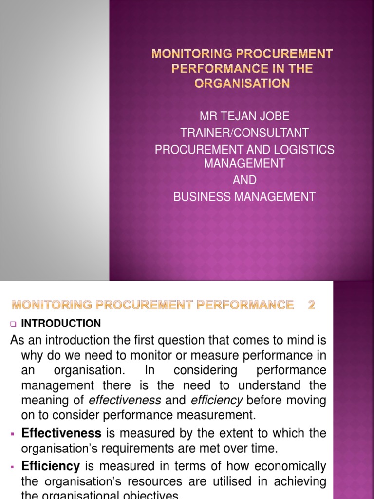Measuring Procurement Performance Effectively | PDF | Procurement ...