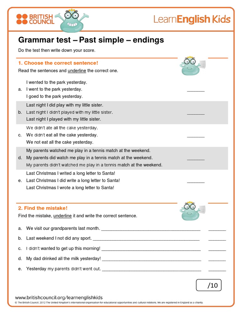 Grammar Practice Past Simple Endings | PDF