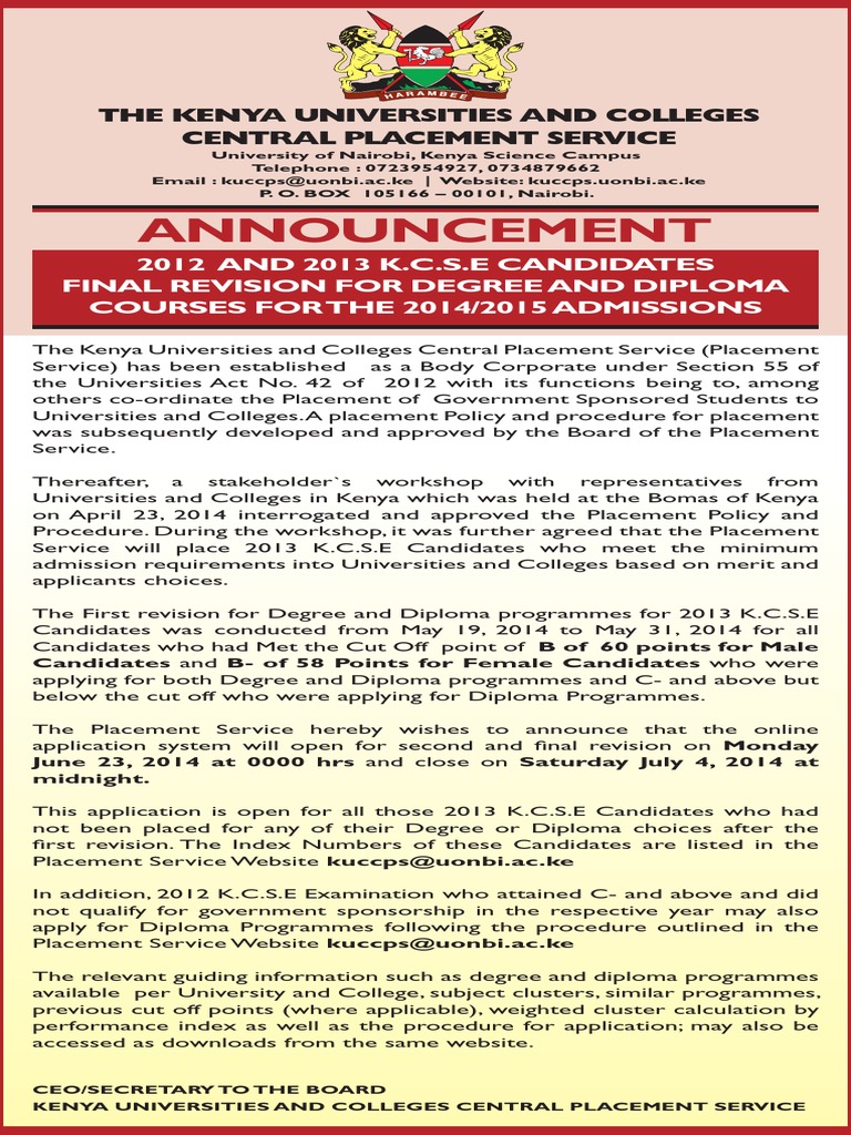 2014/2015 Final Course Revision Notice | PDF | University And College ...