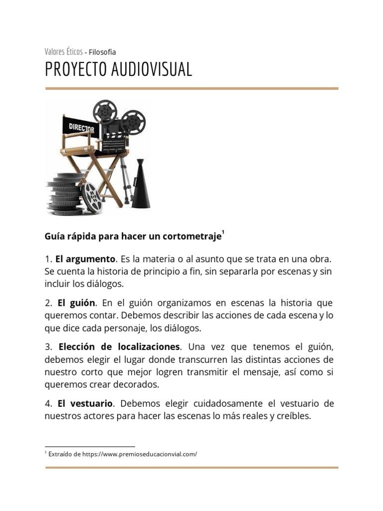 Guía para hacer un cortometraje | PDF