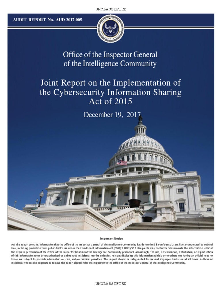 Cybersecurity Information Sharing Act Audit | PDF | Classified ...