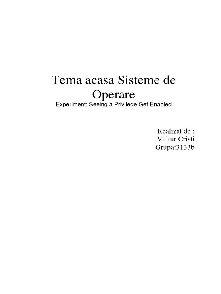 Tema Acasa Sisteme de Operare | PDF
